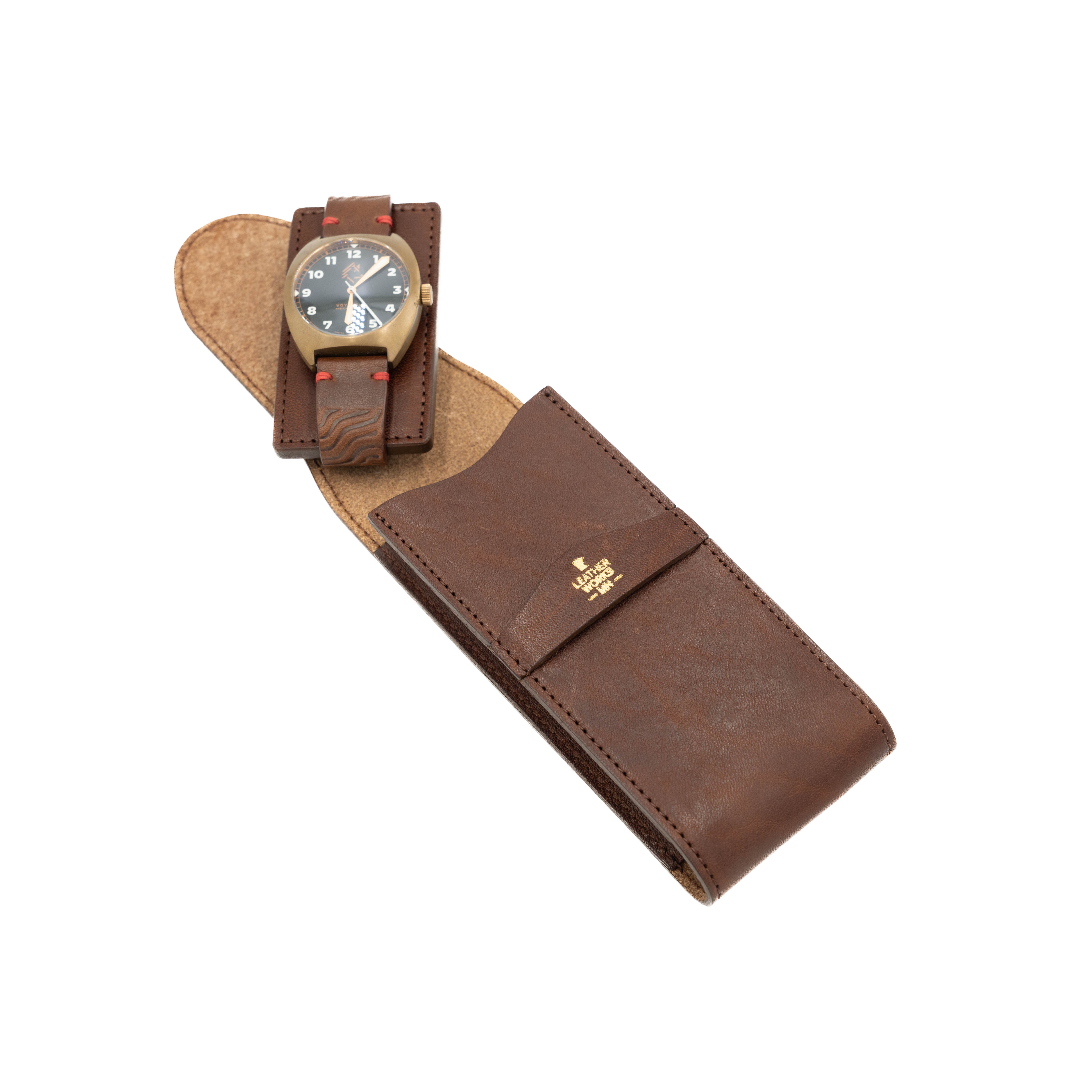 Time Traveler Watch Case - Mahogany – Leather Works Minnesota