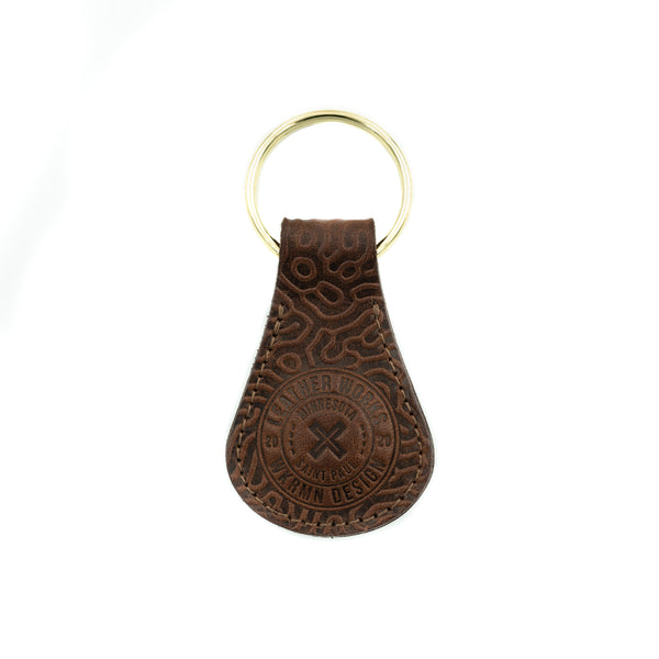 Tear Drop Key Fob - "Coral" Mahogany – Leather Works Minnesota